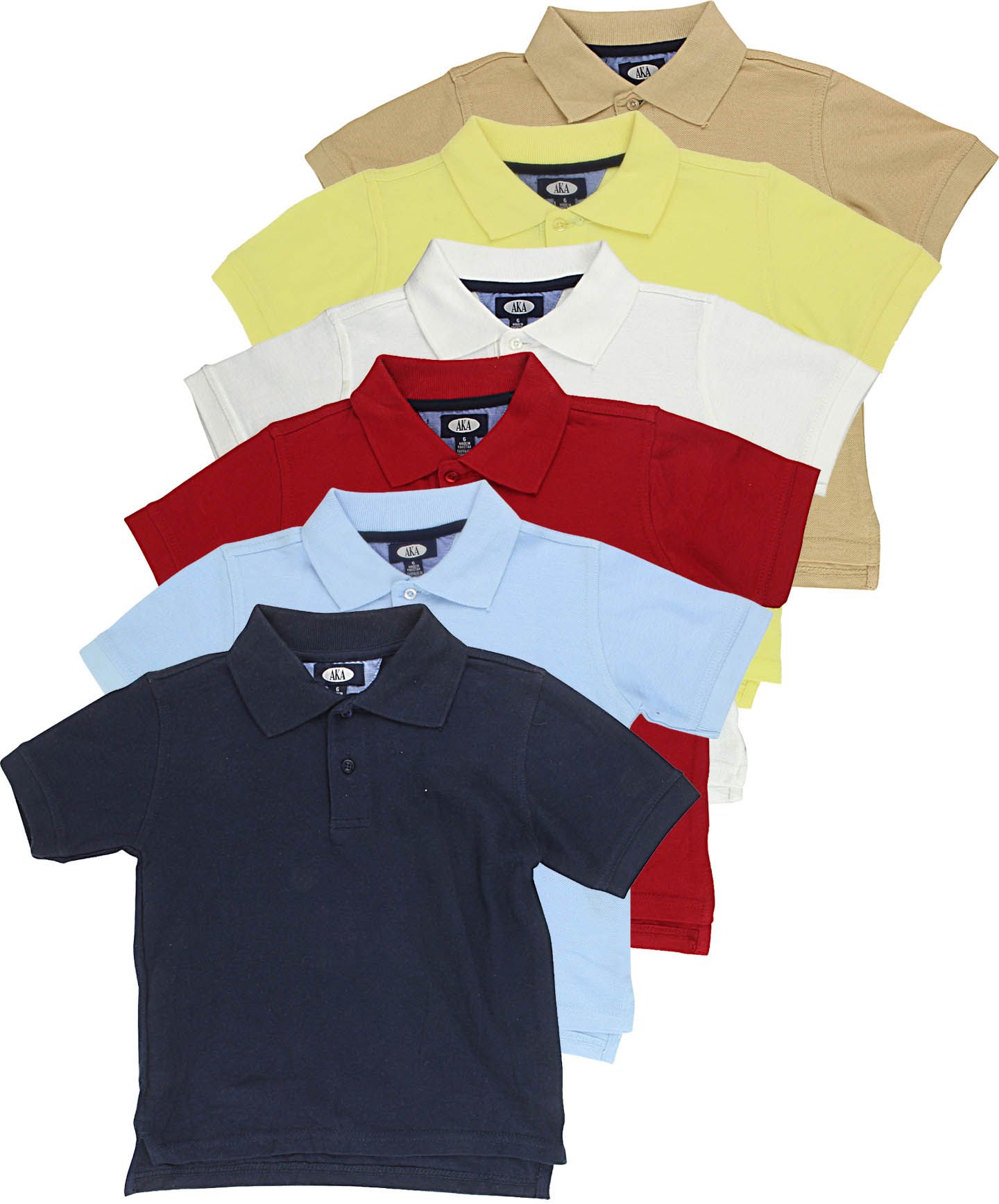 AKA Boys Cotton Short Sleeve Polo Shirts - 6 Colors - Boytique