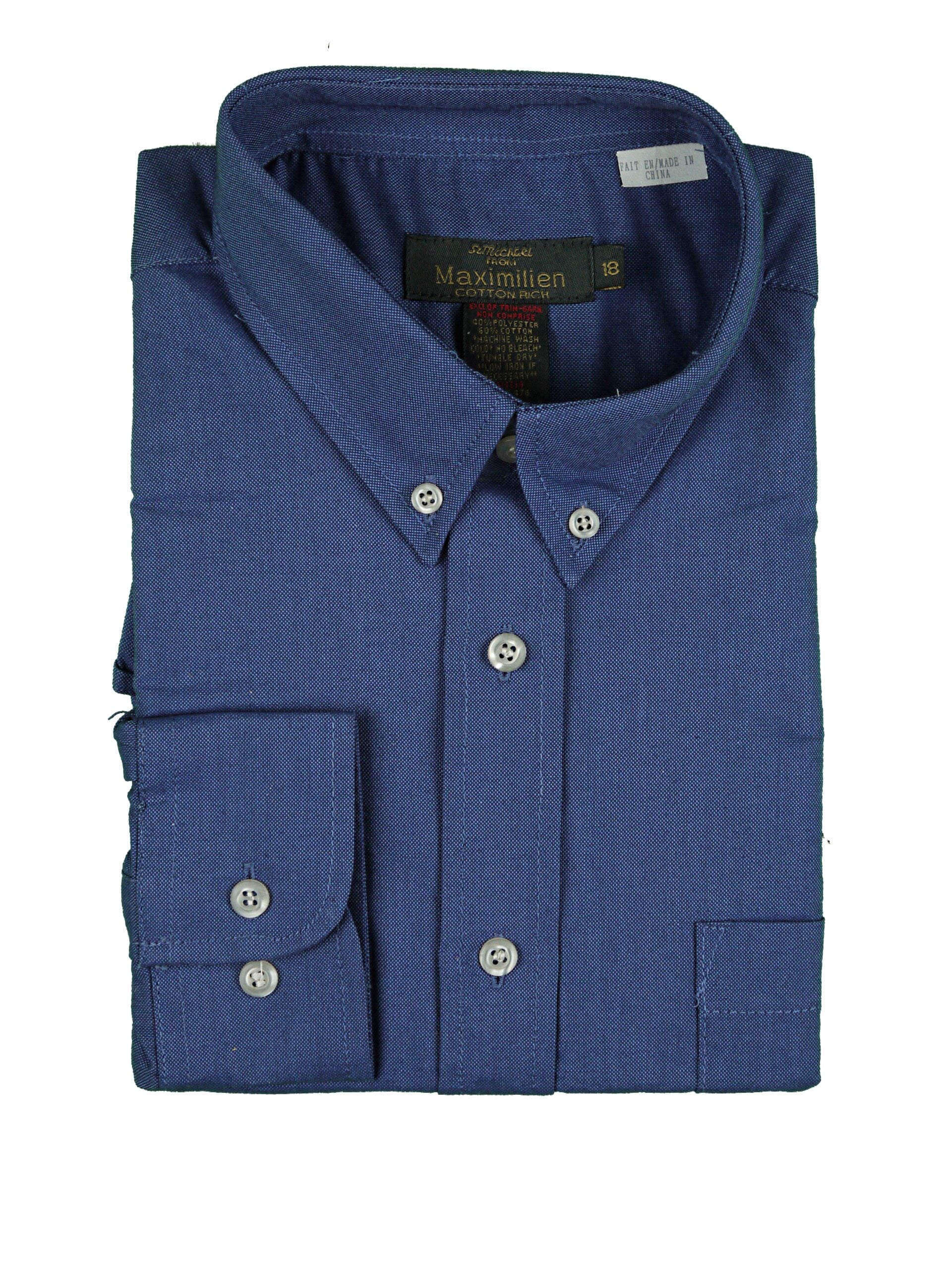 MAXIMILIEN Boys Long Sleeve Blue Oxford Shirt - Boytique