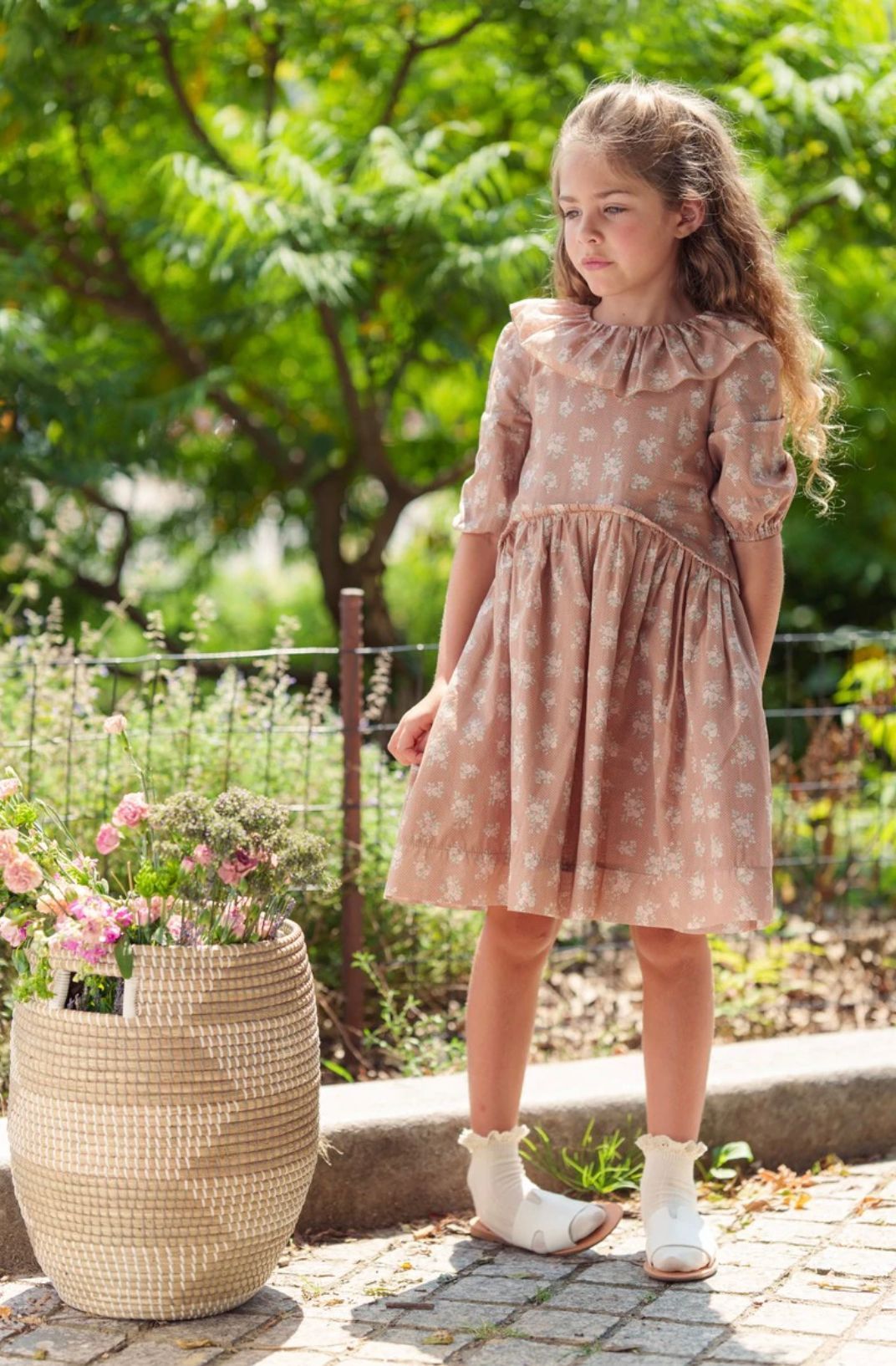 TEELA GIRLS ARCHED WAIST COLLAR DRESS - Boytique