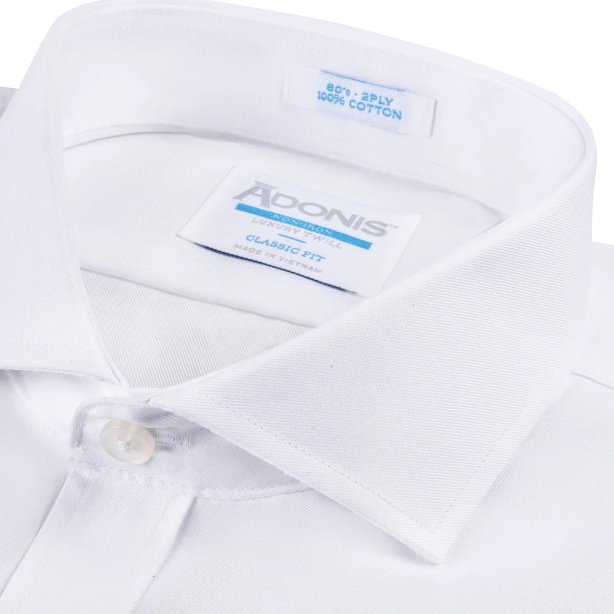 ADONIS MENS CLASSIC FIT LONG SLEEVE LUXURY TWILL SOLID COTTON DRESS ...