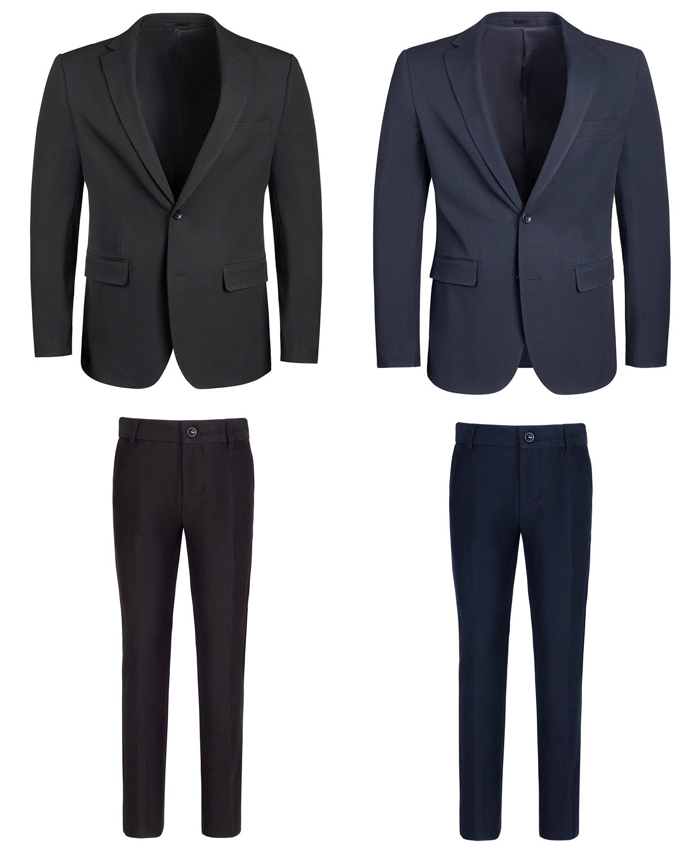 T.O. COLLECTION Mens Classic Fit Microfiber Blend FLEX Solid Suit - Boytique