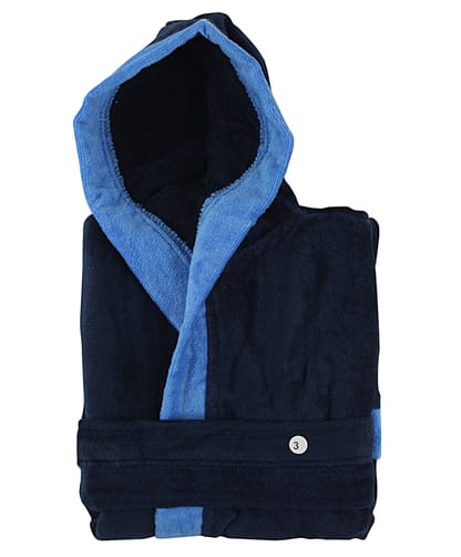 ABSTRACT Boys Navy Blue Bathrobe - Boytique