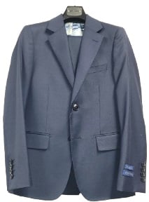 T.O. CENTRION MENS PORTLY FIT 100% WOOL NAVY DESIGN SUIT - Boytique