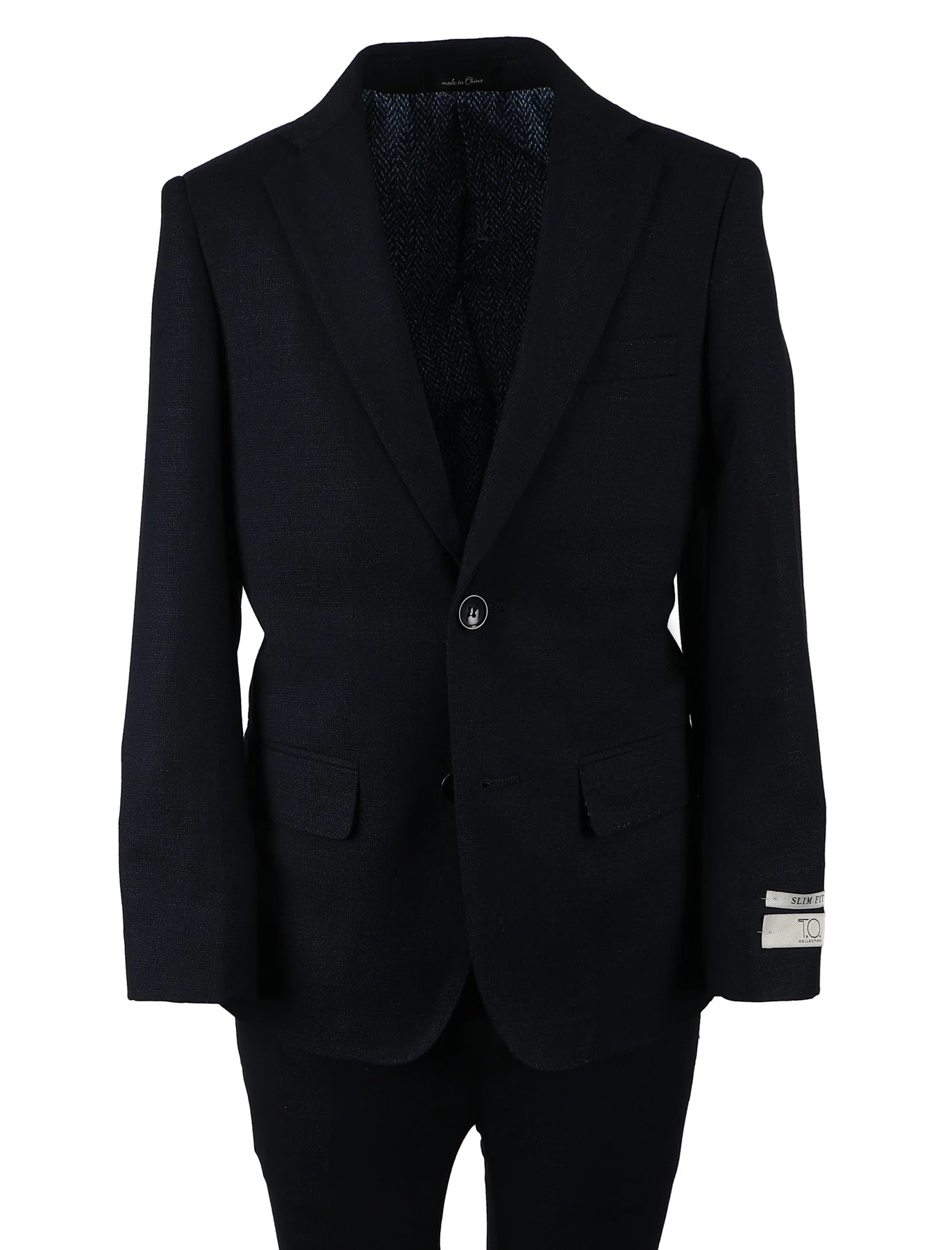 T.O. MENS CLASSIC FIT MICROFIBER BLEND NAVY BIRDSEYE DESIGN SUIT ...